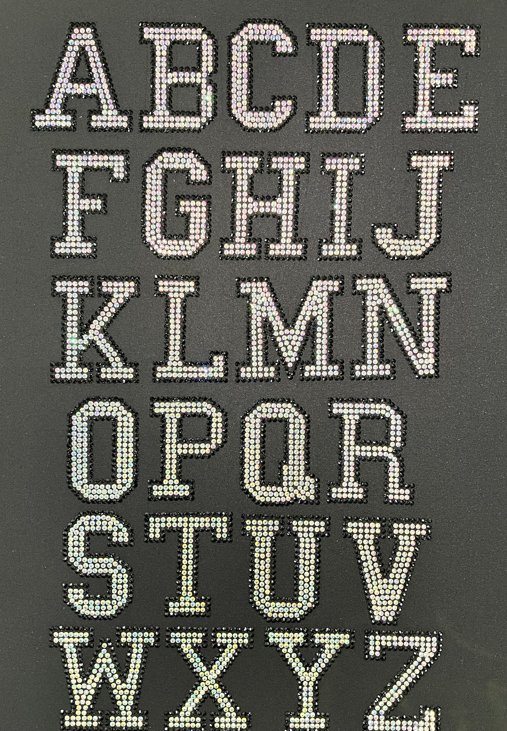 2.5" SS10 Two Color Hot-Fix Rhinestone College Font Letters – Axiland ...